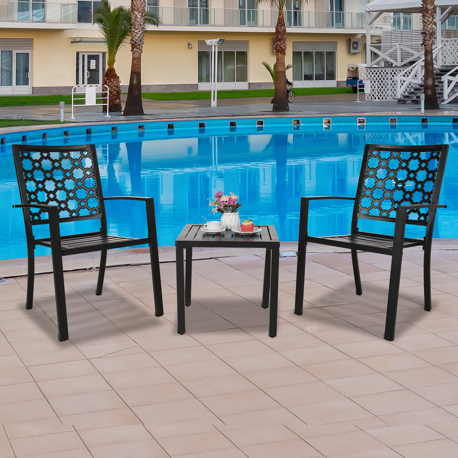 Wildon Home® Tryphena Square 2 - Person 19" Long Bistro Set | Wayfair